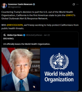 Governor Gavin Newsom Counters Trump Decision To Pull U.S Out Of WHO,